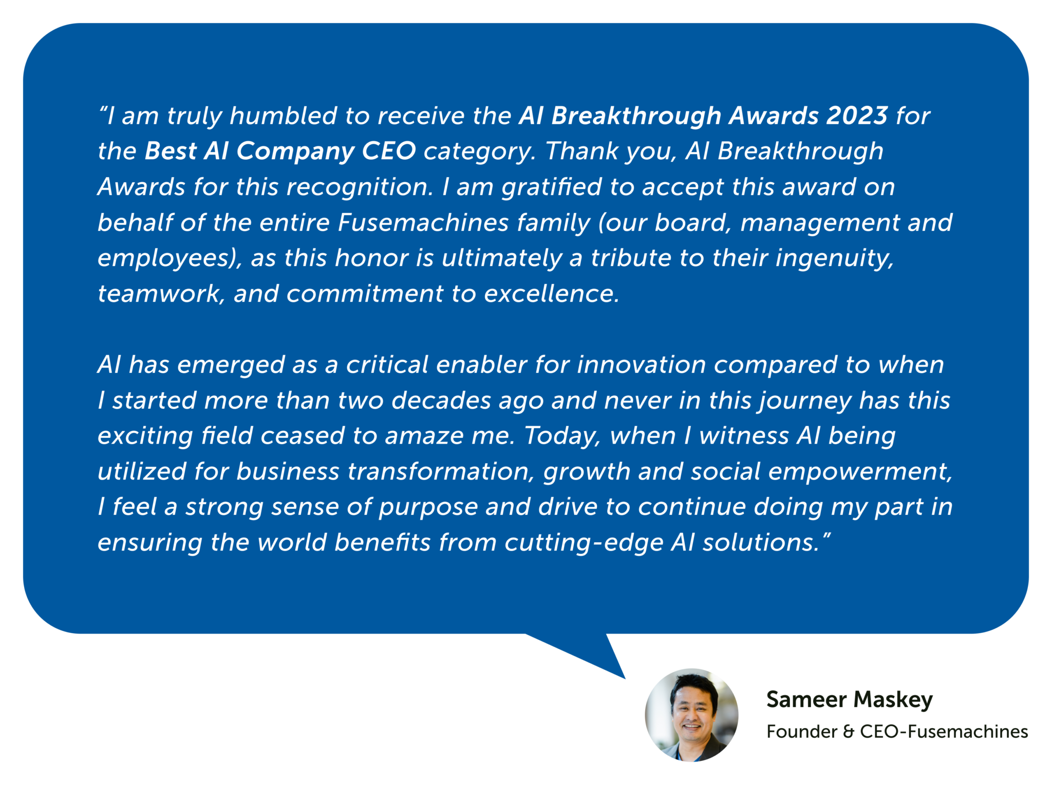 Fusemachines Ceo Wins Ai Breakthrough Awards 2023 Fusemachines Insights